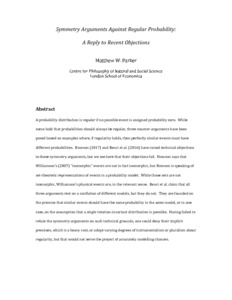 Symmetry arguments against regular probability: A reply to recent objections - PhilSci-Archive